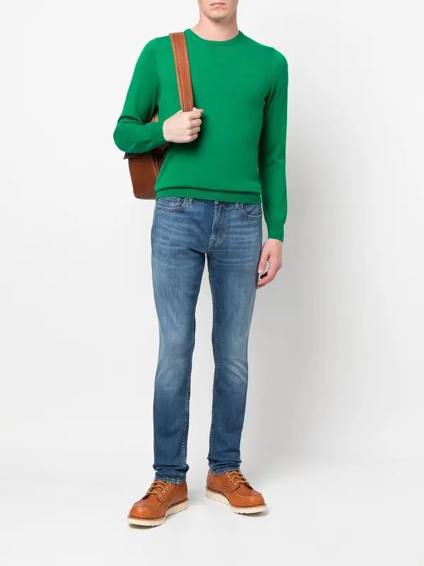 Malo Round-neck Knit Jumper - Green