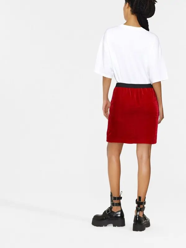 TOM FORD Logo-waistband Velvet Miniskirt