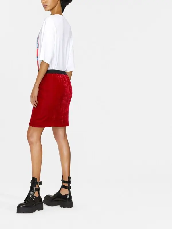TOM FORD Logo-waistband Velvet Miniskirt