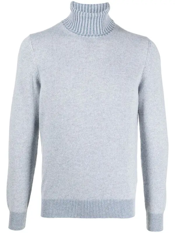 Malo Roll-neck Knit Jumper - Blue