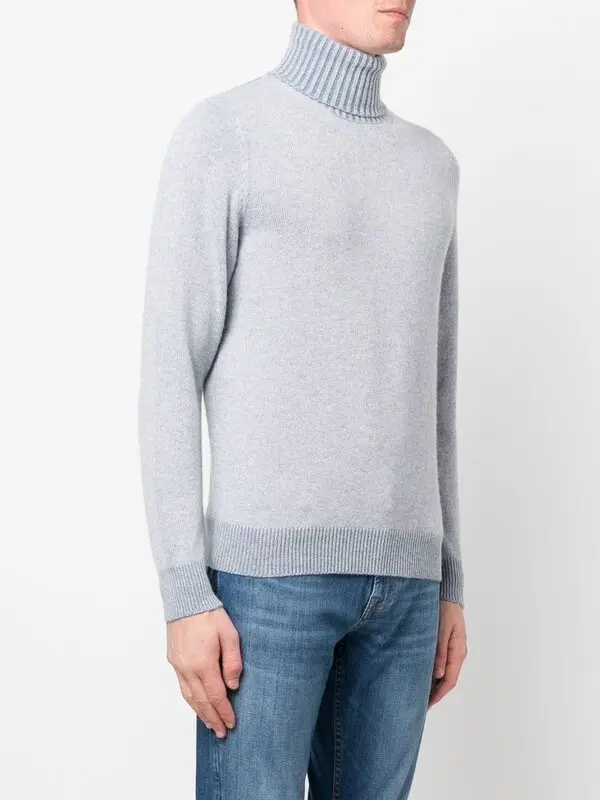 Malo Roll-neck Knit Jumper - Blue