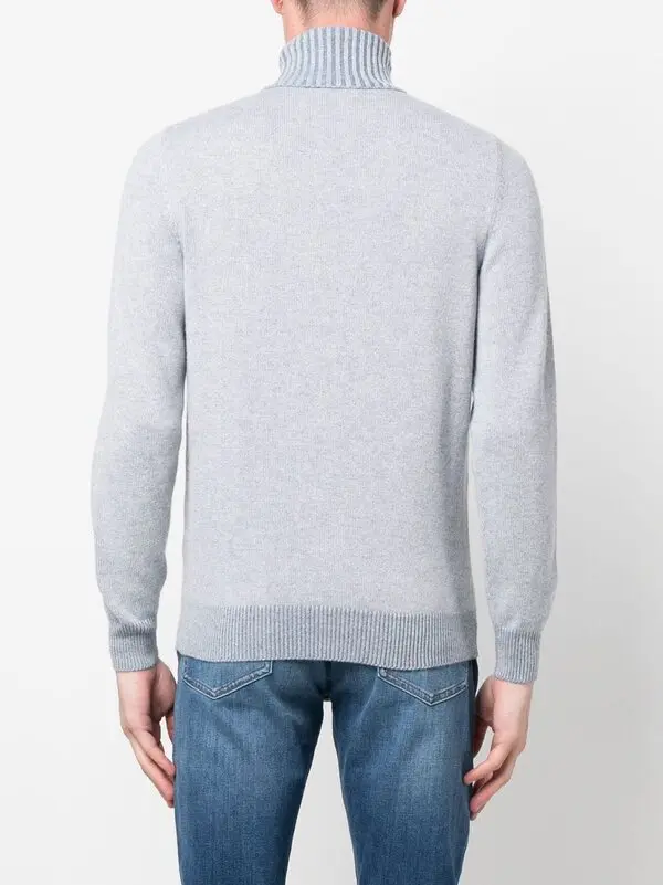 Malo Roll-neck Knit Jumper - Blue