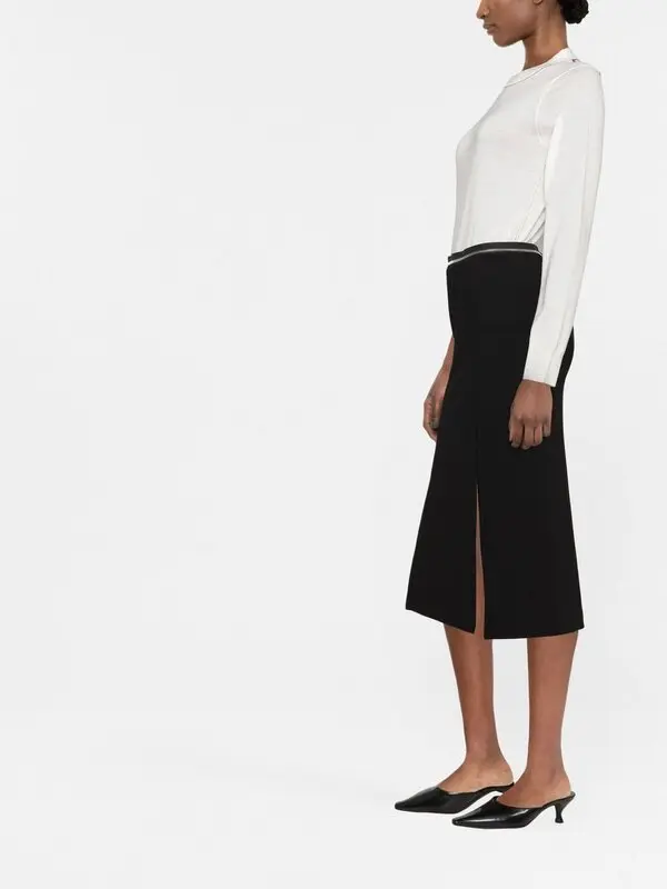 Helmut Lang Front-slit Straight Midi Skirt