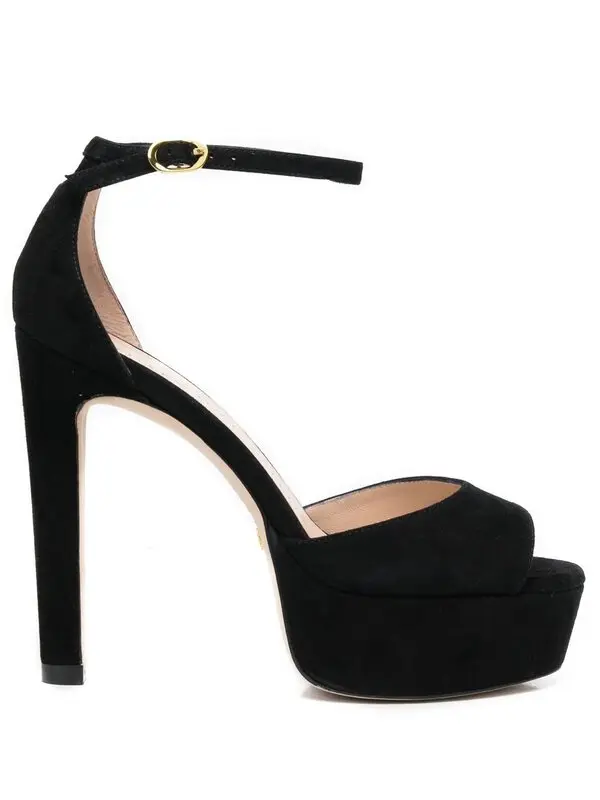 STUART WEITZMAN Platform Suede Sandals - Black