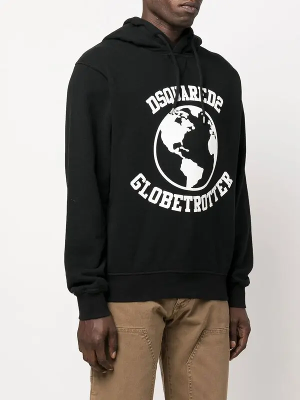 Dsquared2 Globetrotter Logo-print Hoodie - Black