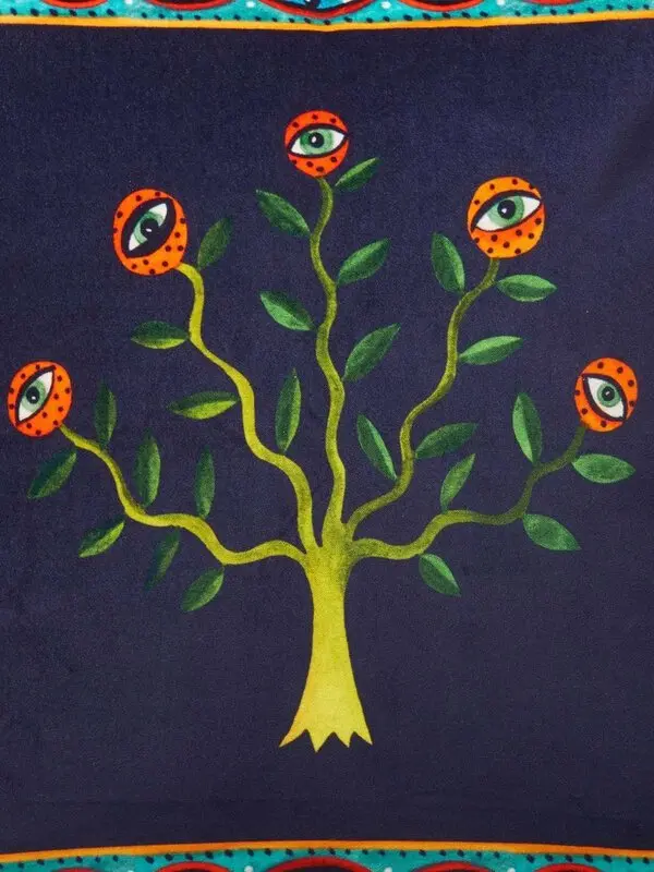 La DoubleJ Eye Vines Velvet Cushion
