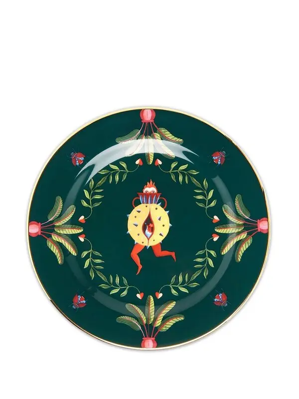 La DoubleJ Graphic-print Dessert Plates - Green