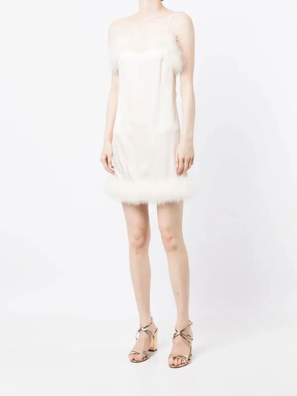 GILDA & PEARL Celeste Feather-trim Mini Dress