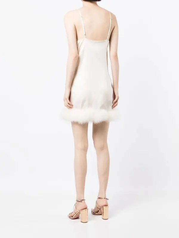 GILDA & PEARL Celeste Feather-trim Mini Dress