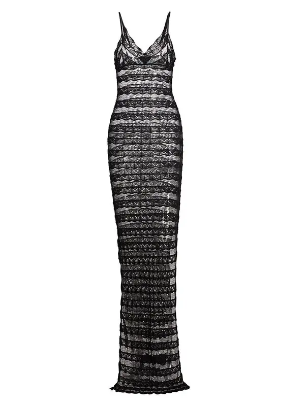 AYA MUSE Elm Crocheted Cotton-blend Maxi Dress Size