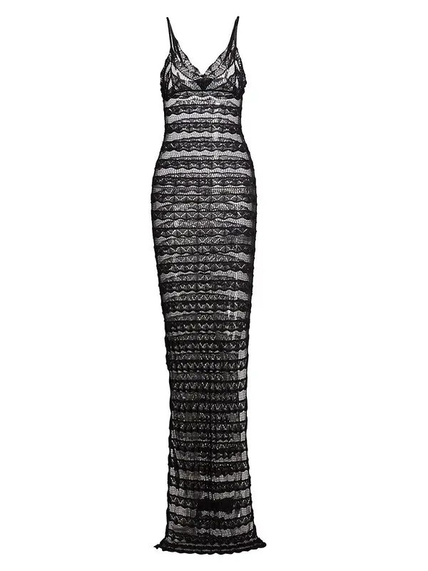 AYA MUSE Elm Crocheted Cotton-blend Maxi Dress Size