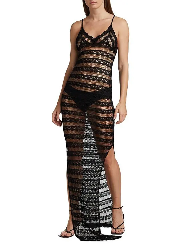 AYA MUSE Elm Crocheted Cotton-blend Maxi Dress Size