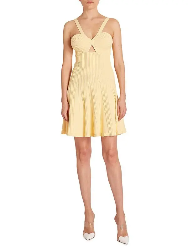 Alaïa Pleated Knit Skater Dress Size
