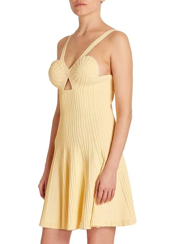 Alaïa Pleated Knit Skater Dress Size
