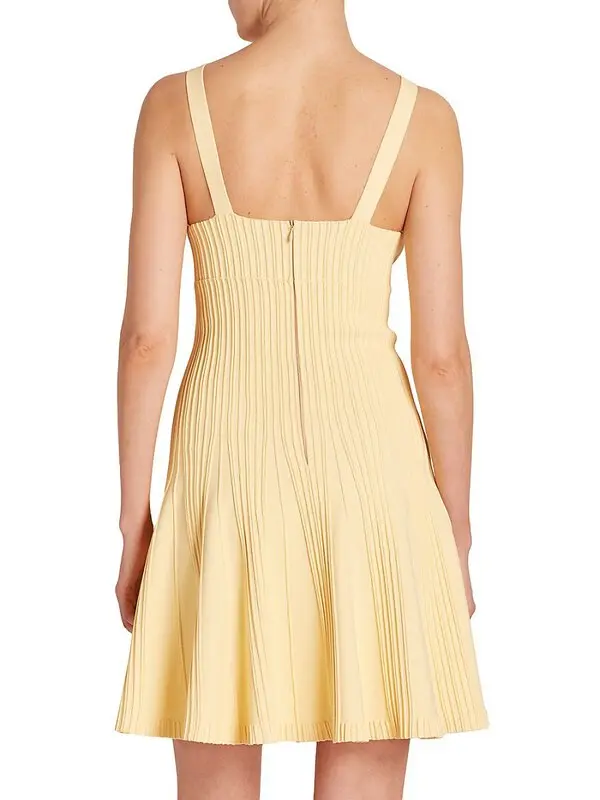 Alaïa Pleated Knit Skater Dress Size