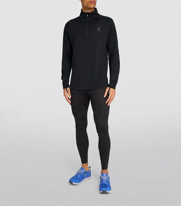 On Climate Zip-up Long-sleeve T-shirt - Black