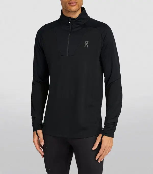 On Climate Zip-up Long-sleeve T-shirt - Black