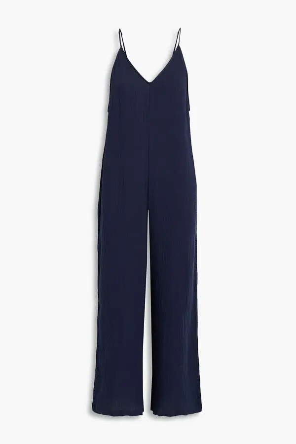 Onia Cottongauze Wideleg Jumpsuit - Navy