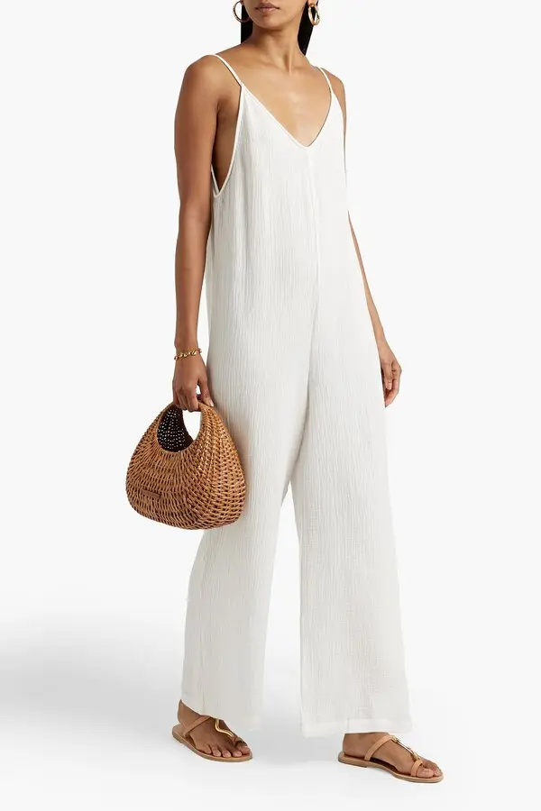 Onia Cottongauze Wideleg Jumpsuit - White