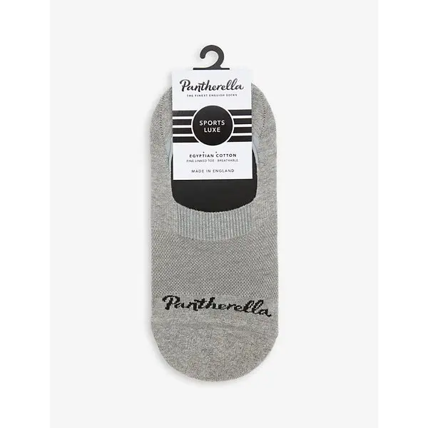 Pantherella Logo Cotton-blend Invisible Socks - Grey