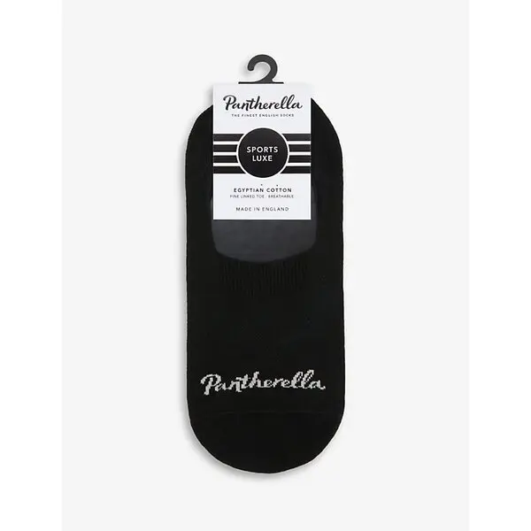 Pantherella Logo Cotton-blend Invisible Socks - Black