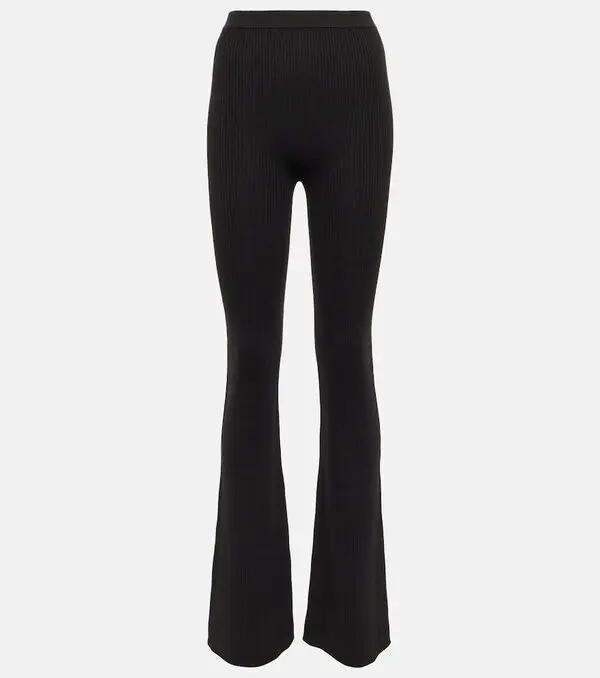 Rick Owens Rib-knit Wool-blend Pants - Black