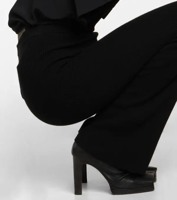 Rick Owens Rib-knit Wool-blend Pants