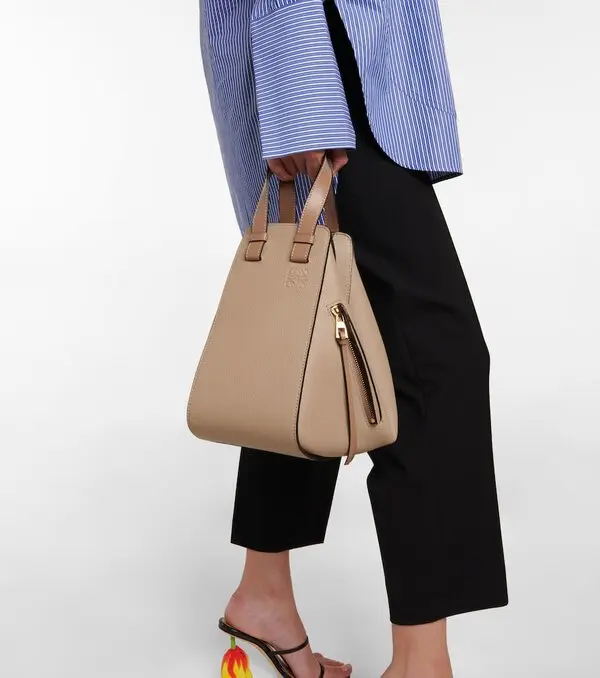 Loewe Hammock Small Leather Shoulder Bag - Beige