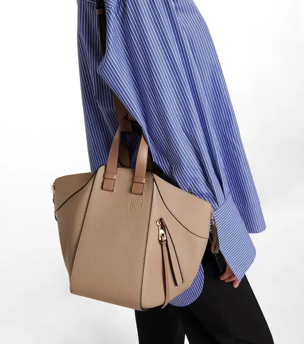 Loewe Hammock Small Leather Shoulder Bag - Beige