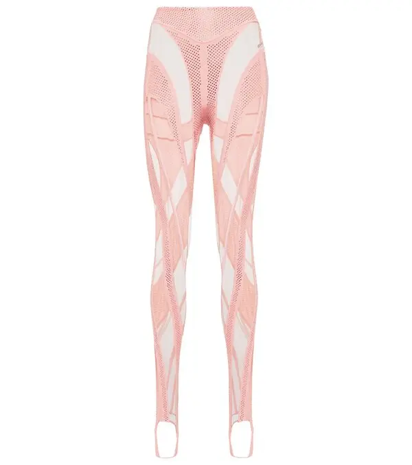 MUGLER Paneled Stirrup Leggings - Pink