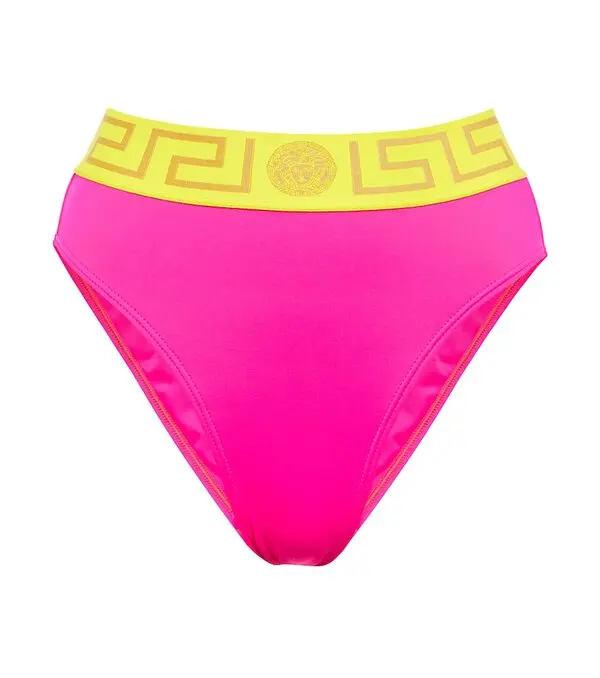 Versace Greca High-rise Bikini Bottom - Pink
