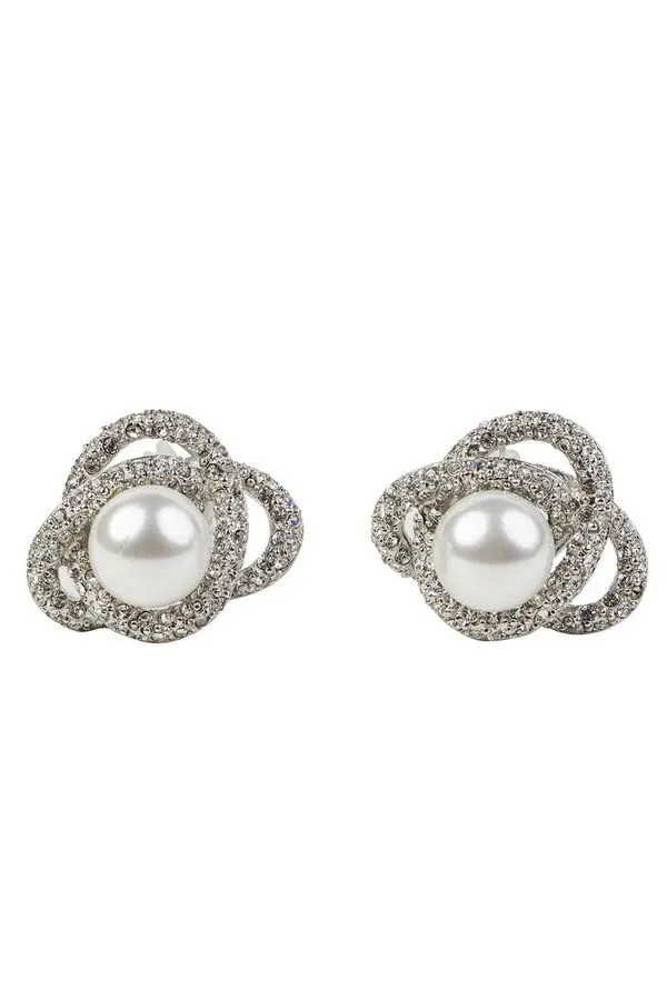 KENNETH JAY LANE Pearl Clip Earrings - White