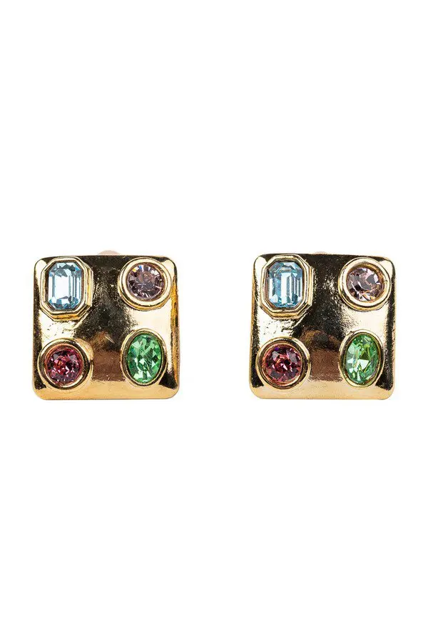 KENNETH JAY LANE Square Clip-on Earrings - Multicolor