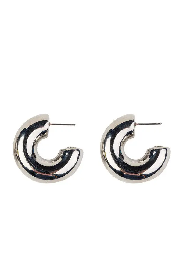 KENNETH JAY LANE Polished Hoop Earrings - Silver