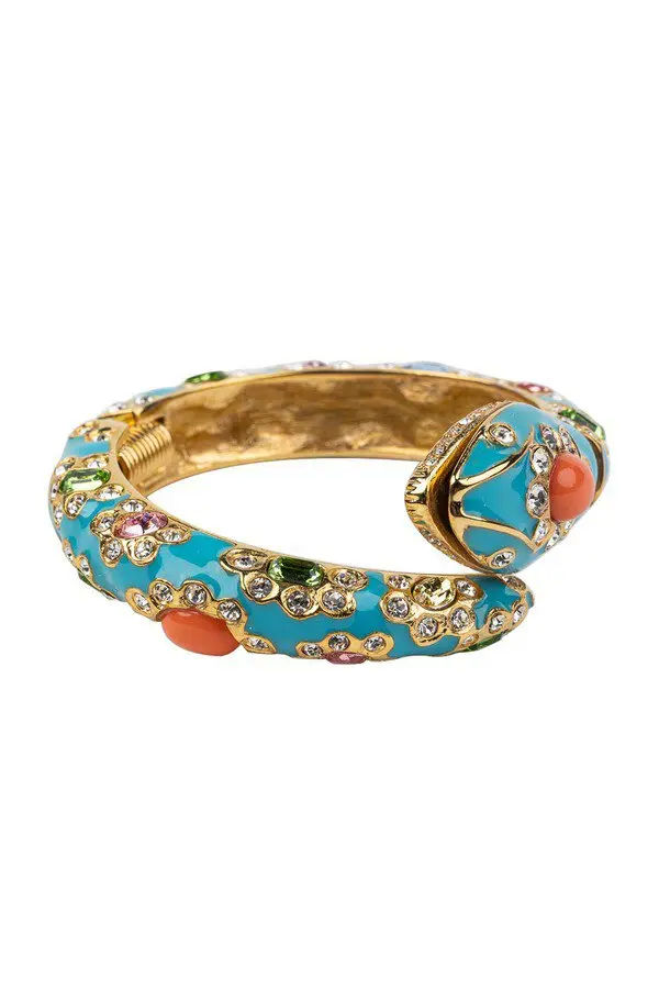 KENNETH JAY LANE Turquoise Multi Stone Snake Bracelet - Multicolor