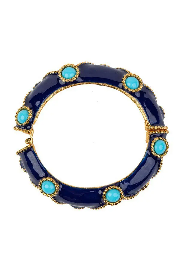 KENNETH JAY LANE Lapis Enamel And Turquoise Bracelet - Gold