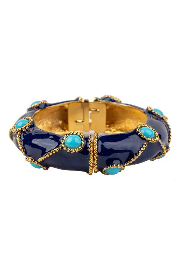 KENNETH JAY LANE Lapis Enamel And Turquoise Bracelet