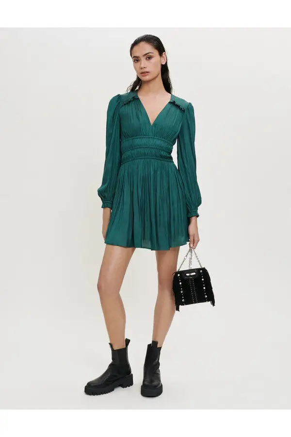 slim fit dress slacks Green Polka Dot Kennedy Midi Dress