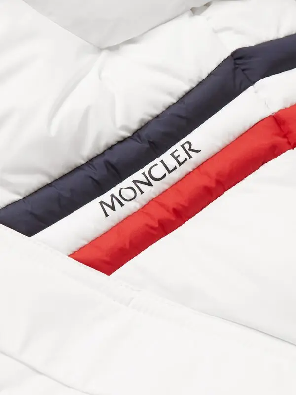 Moncler Fleole Logo-print Striped Quilted Hooded Down Jacket