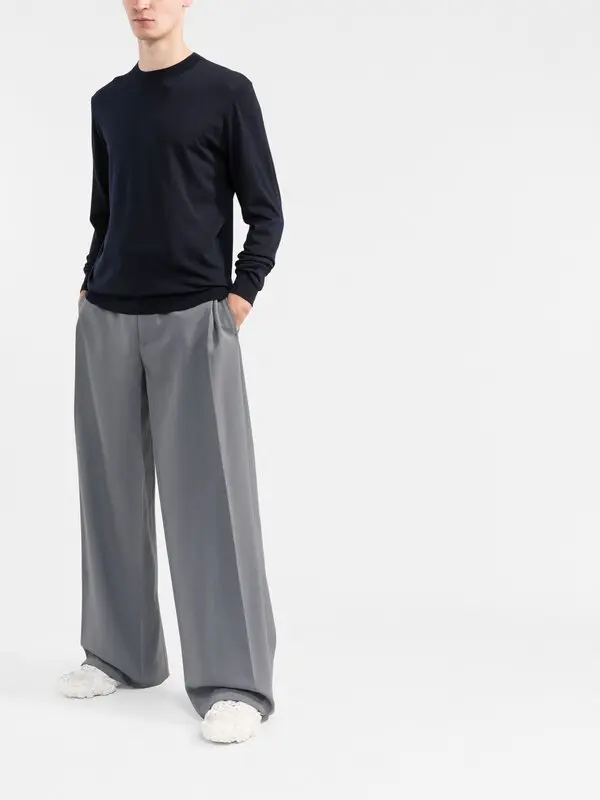 GOLDEN GOOSE Logo-patch Wool Jumper - Blue