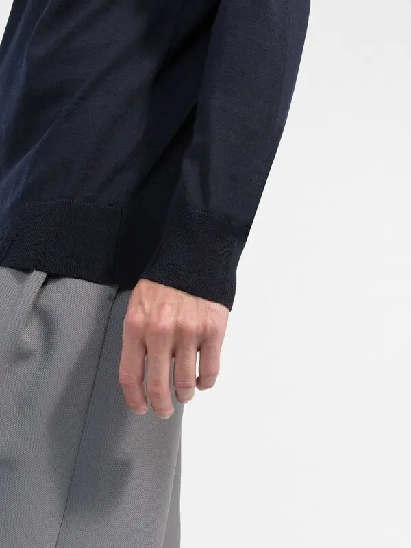 GOLDEN GOOSE Logo-patch Wool Jumper - Blue
