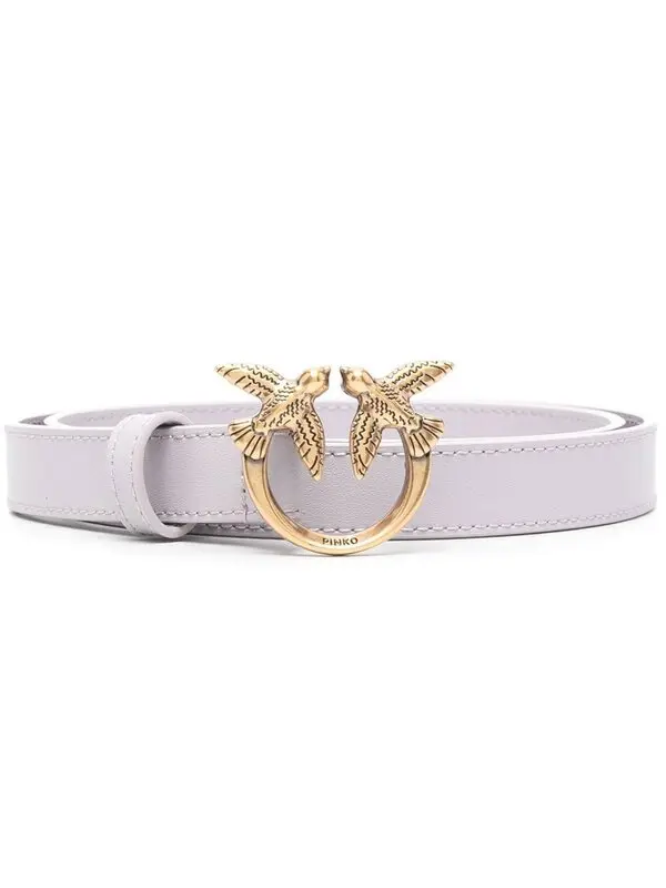 Pinko Love Birds-plaque Leather Belt