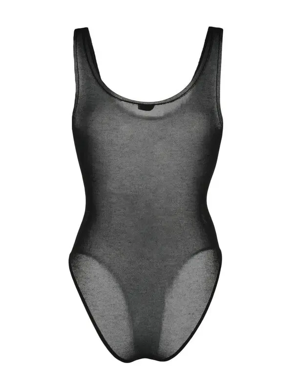 Saint Laurent Sleeveless Sheer-knit Bodysuit