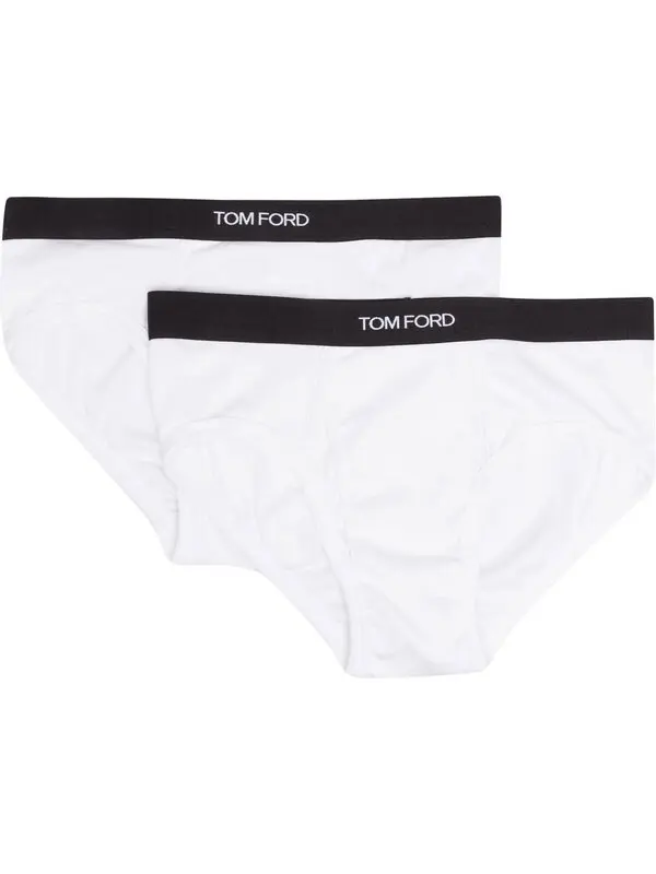 TOM FORD Logo-waistband Briefs - White