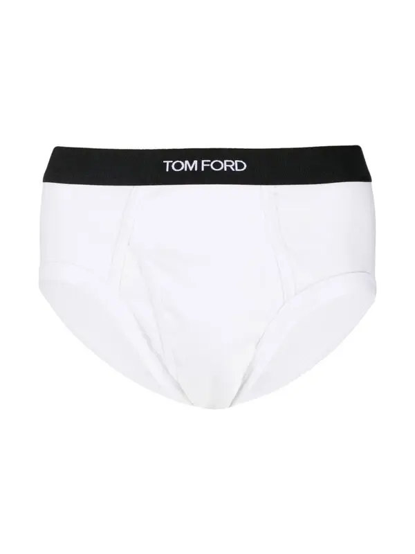 TOM FORD Logo-waistband Briefs - White