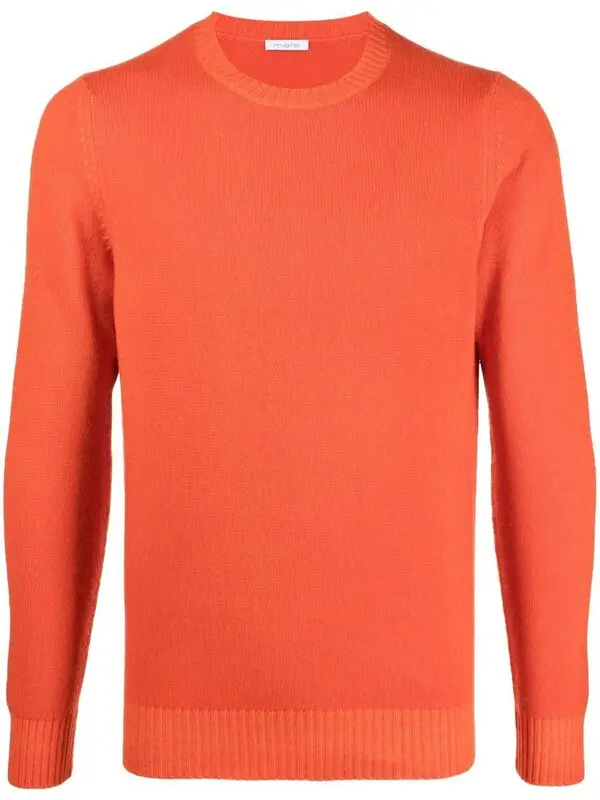 Malo Round-neck Knit Jumper - Orange