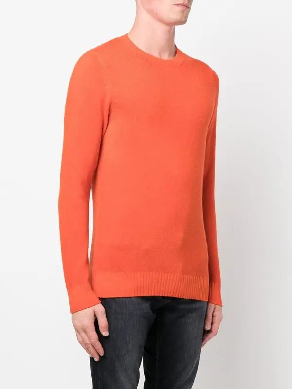 Malo Round-neck Knit Jumper - Orange