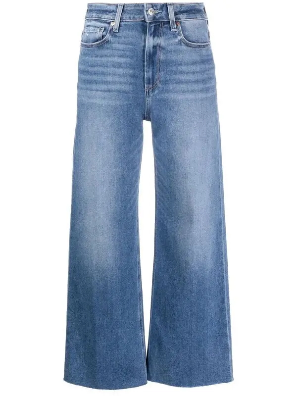 Paige Anessa Cropped Wide-leg Jeans - Blue