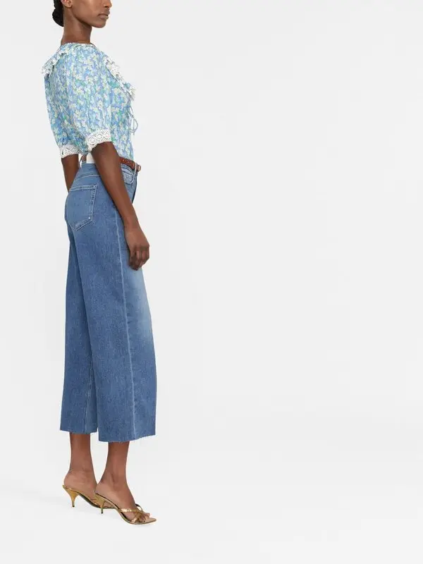 Paige Anessa Cropped Wide-leg Jeans - Blue