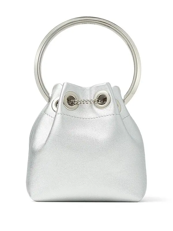 JIMMY CHOO Bon Bon Micro Bucket Bag - Silver